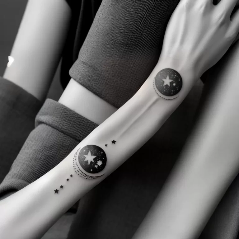 Estrelas, Planetas e Galáxias: Tatuagens Minimalistas do UNIVERSO